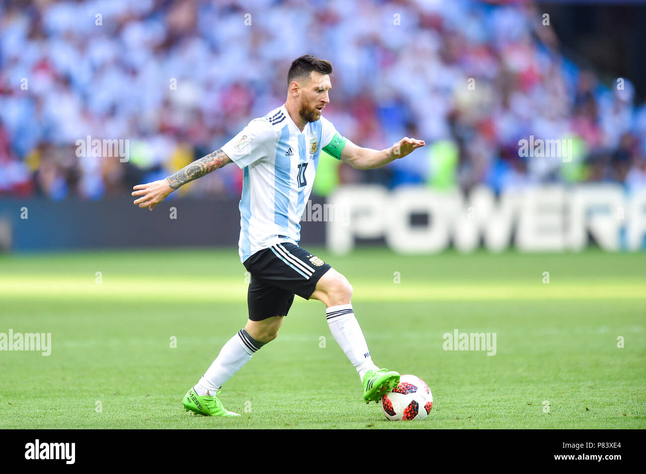 Lionel Messi of Argentina in action during the 2018 FIFA World Cup ...