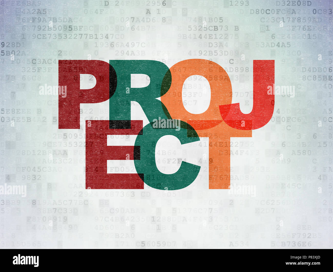 Business concept: Project on Digital Data Paper background Stock Photo ...