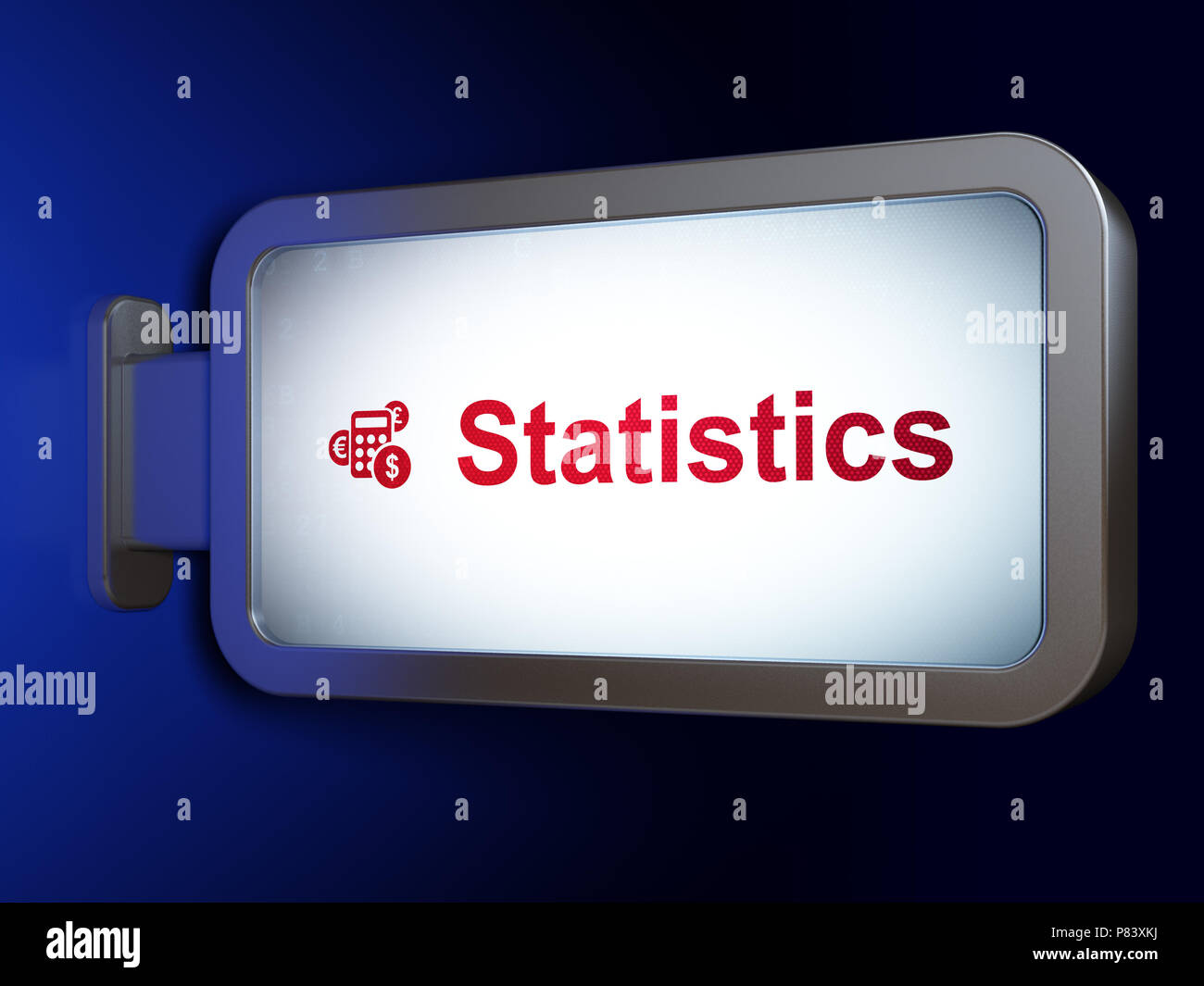 Business concept: Statistics and Calculator on billboard background ...