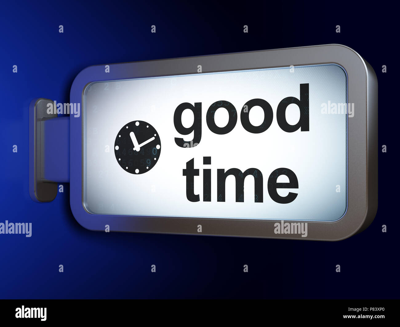 Timeline concept: Good Time and Clock on billboard background Stock ...