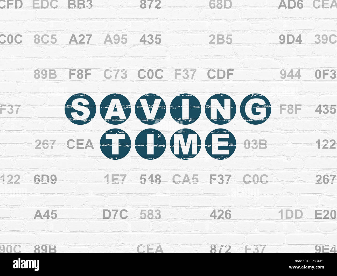 Time concept: Saving Time on wall background Stock Photo - Alamy