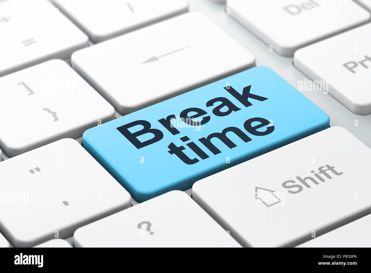 Time concept: Break Time on computer keyboard background Stock Photo ...