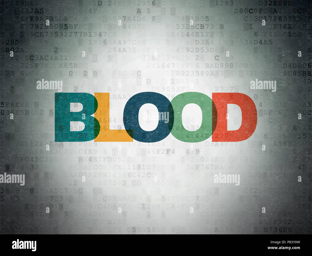 Medicine concept: Blood on Digital Data Paper background Stock Photo ...