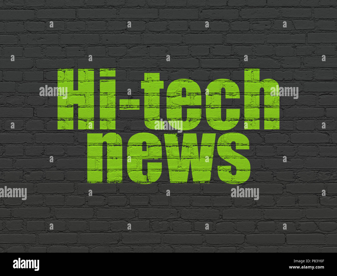 News concept: Hi-tech News on wall background Stock Photo - Alamy