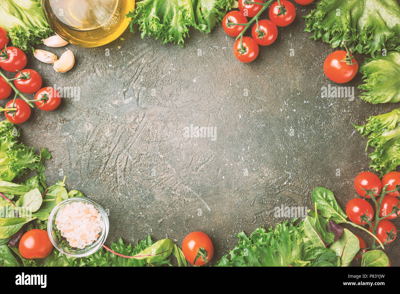 Green salad frame Stock Photo - Alamy
