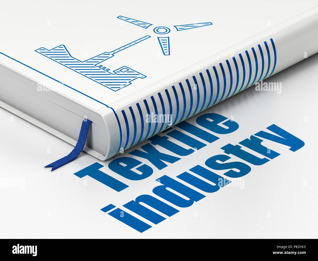 Industry concept: book Windmill, Textile Industry on white background ...