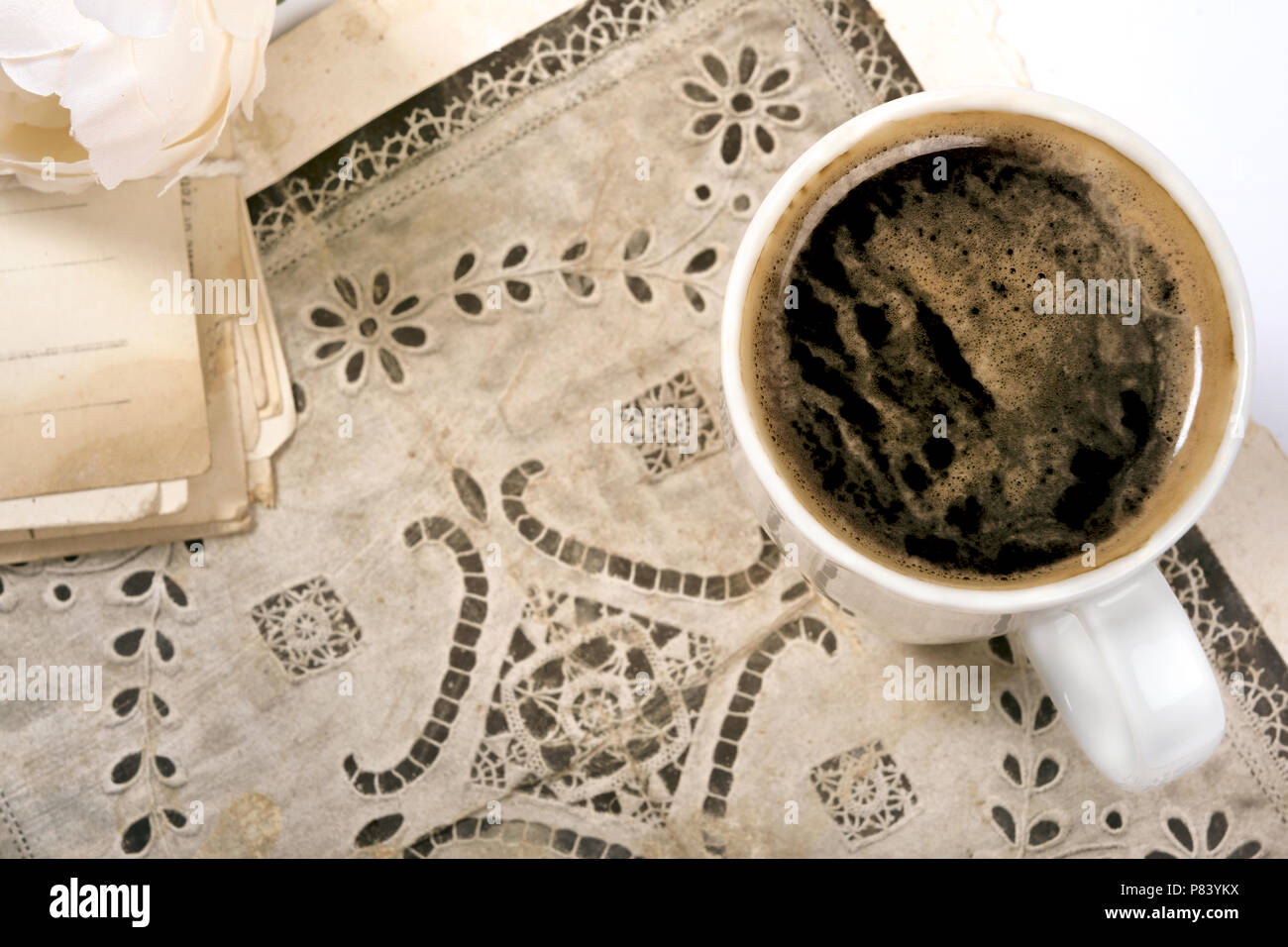 Vintage coffee mug Stock Photo - Alamy
