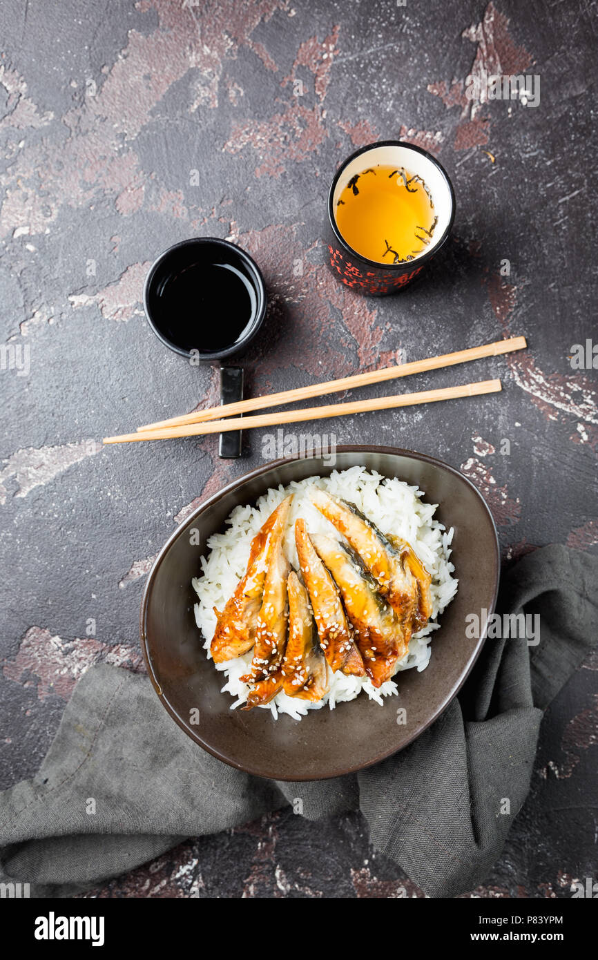Grilled eel with rice Stock Photo - Alamy
