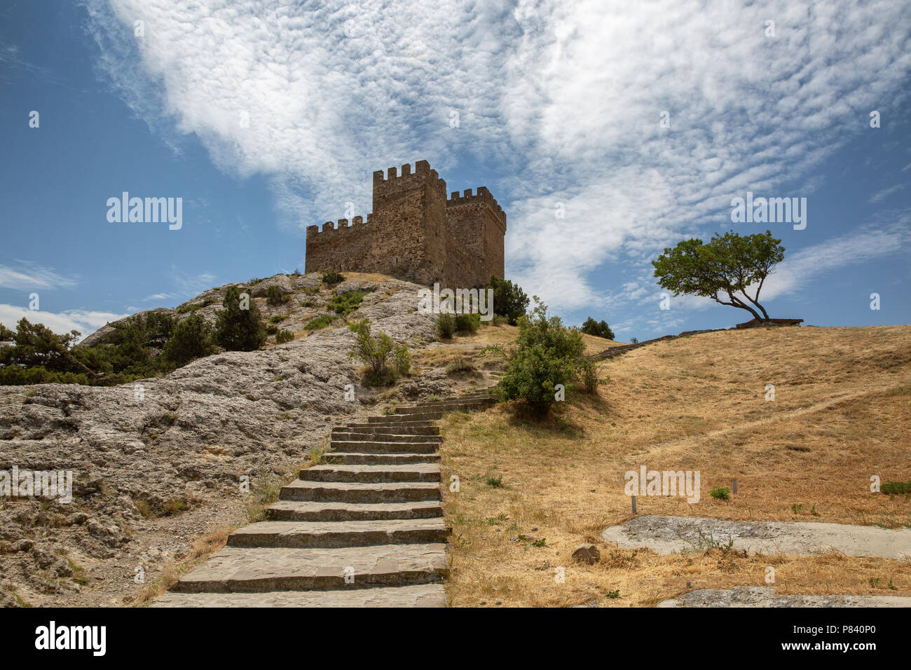 Genoese fortress. Sudak. Crimea. Russia Stock Photo - Alamy