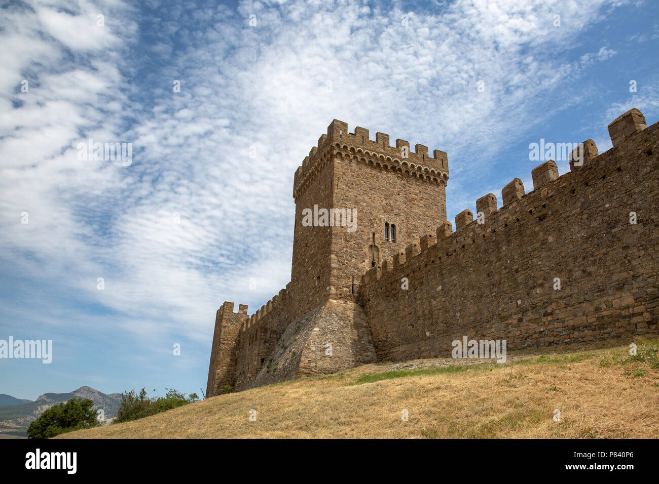 Genoese fortress. Sudak. Crimea. Russia Stock Photo - Alamy