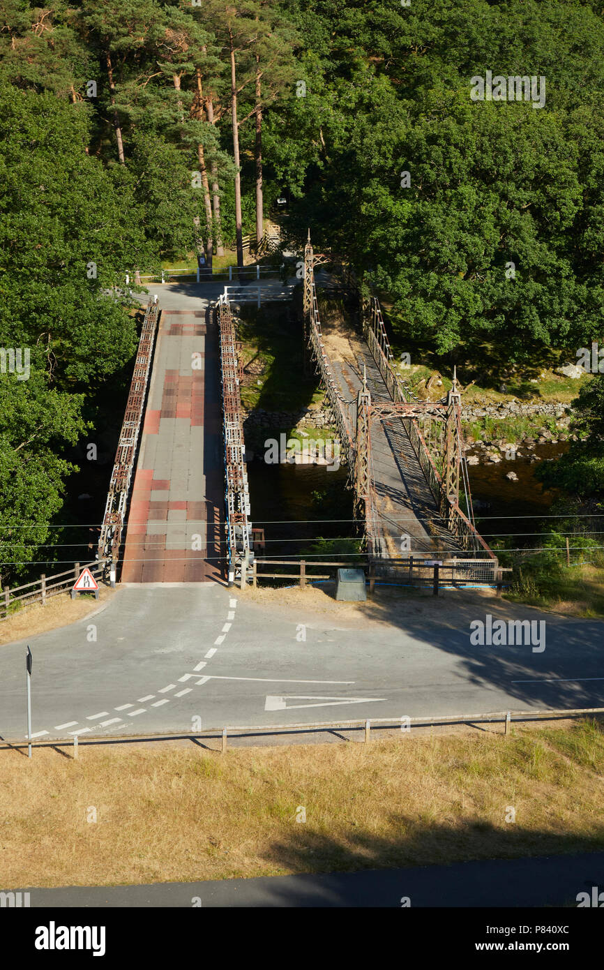 Elan Village Suspension Bridge Elan Valley Rhayader Powys Wales UK ...