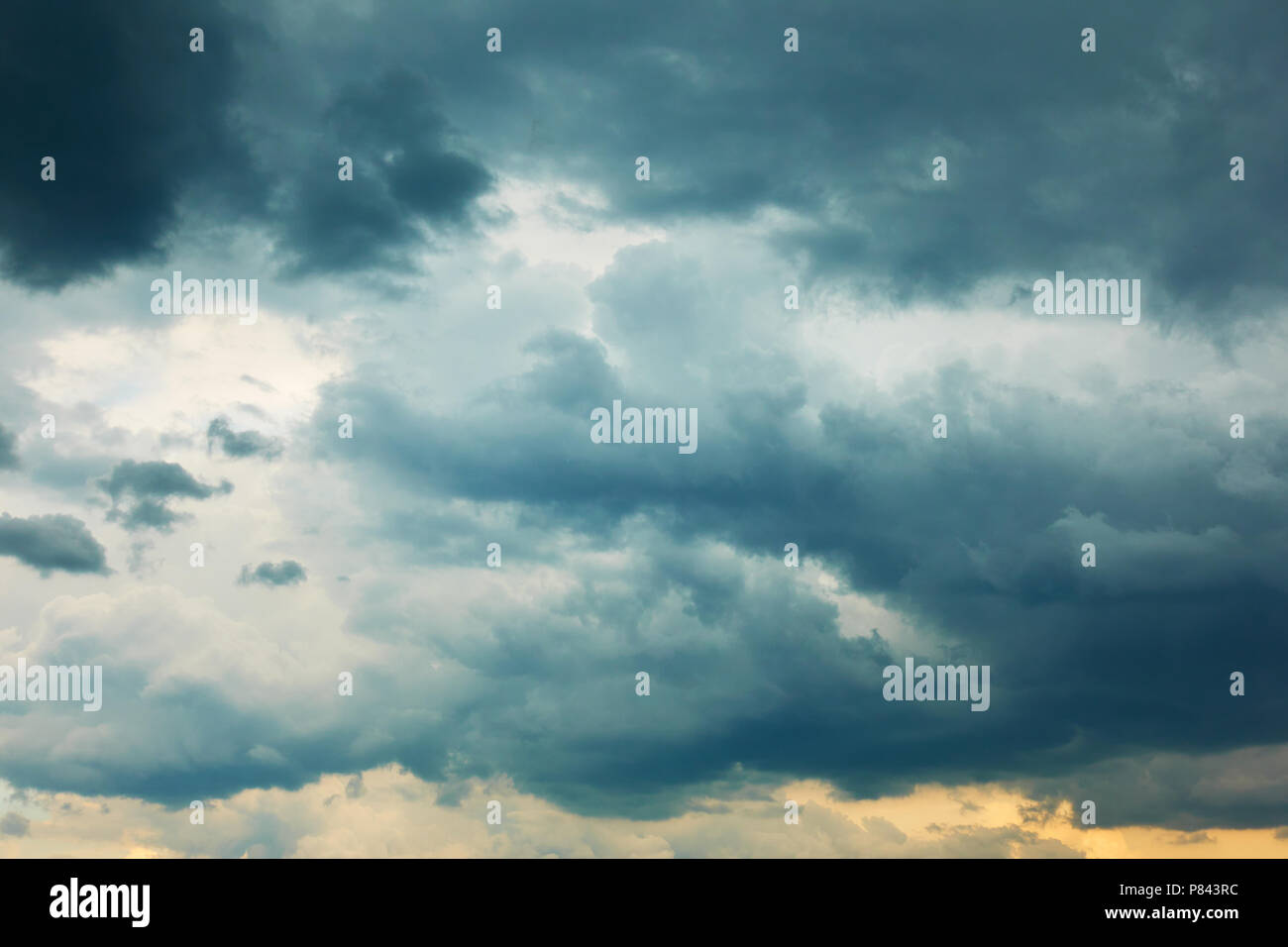 Dramatic stormy sky with heavy clouds, may be used as background Stock ...