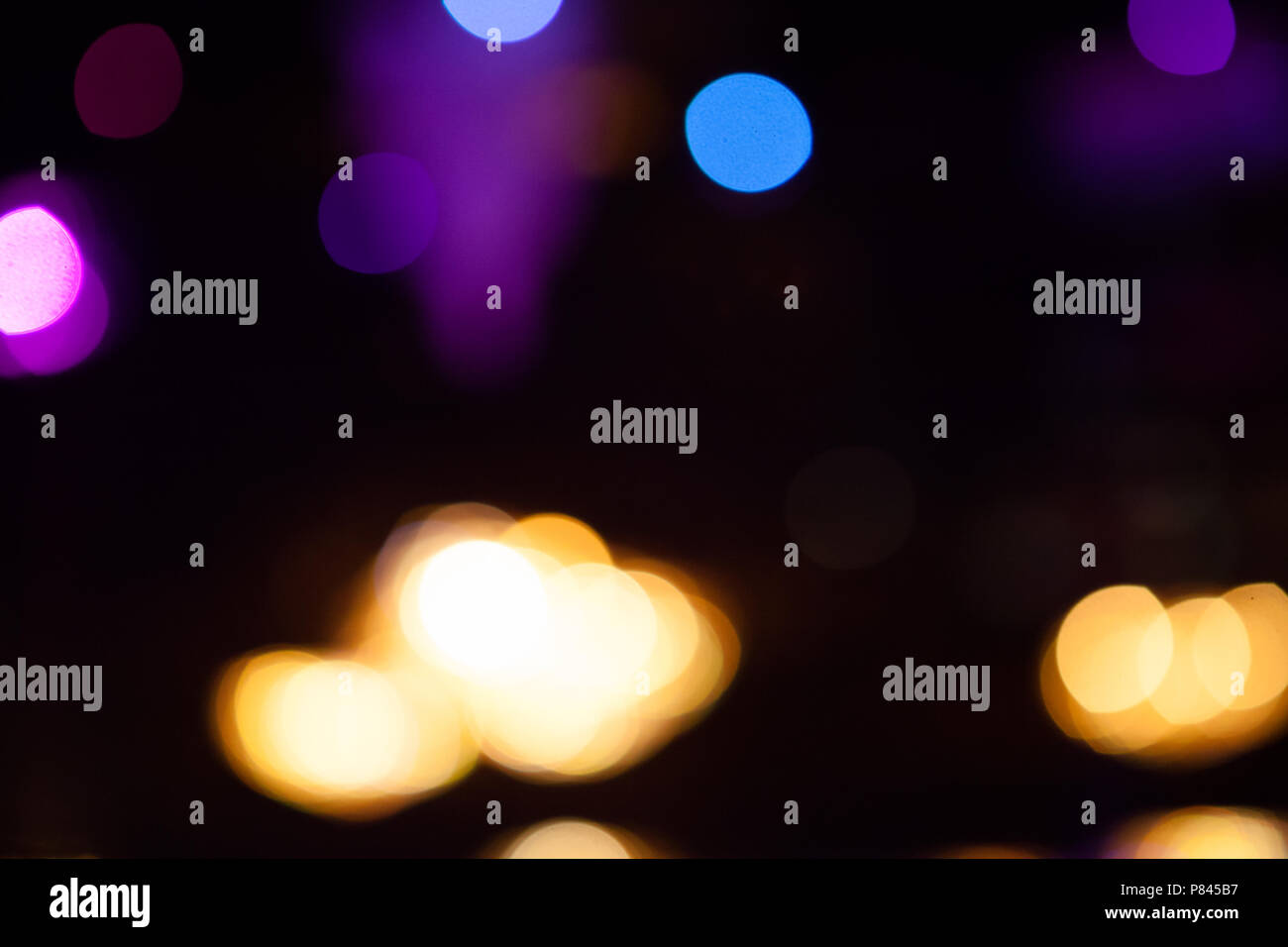 Lights blurred bokeh background from night party for your design Stock ...