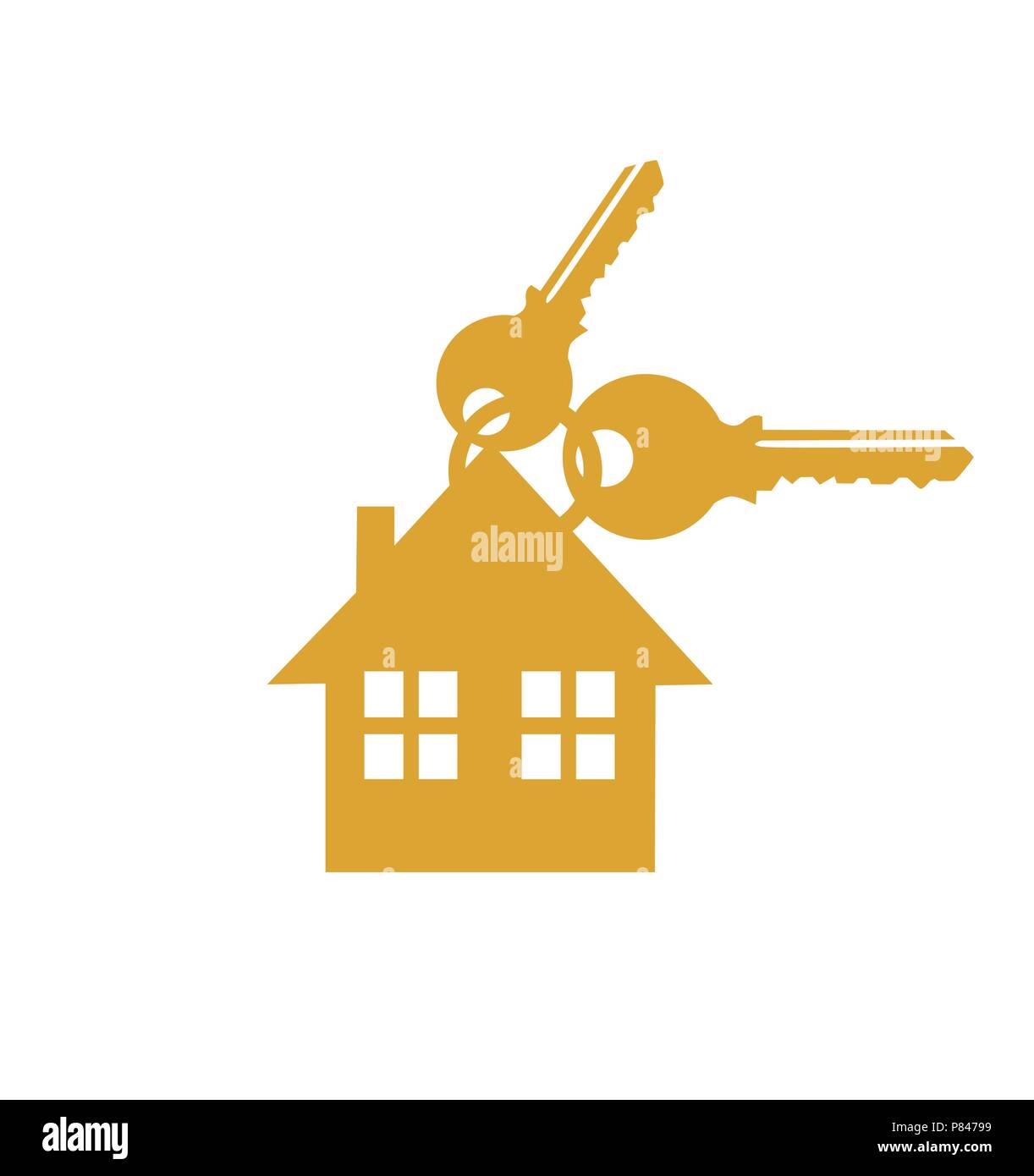 vector illustration of key with house Stock Vector Image & Art - Alamy