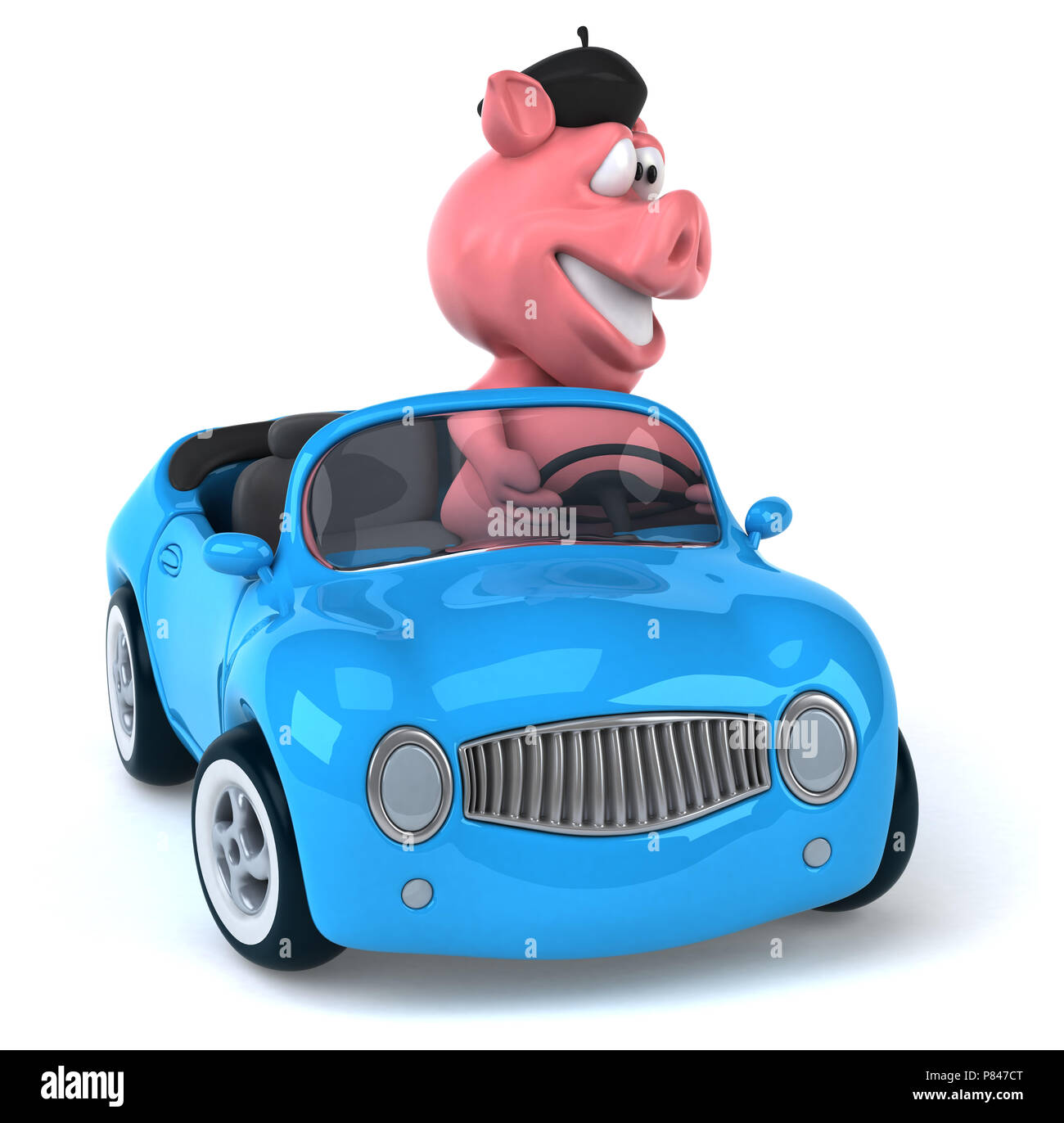 Pig driving Cut Out Stock Images & Pictures - Alamy