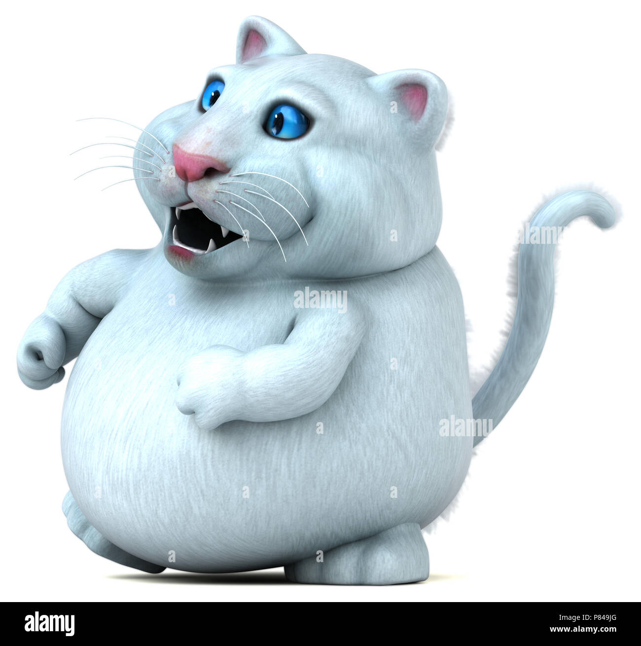 Fun cat - 3D Illustration Stock Photo - Alamy