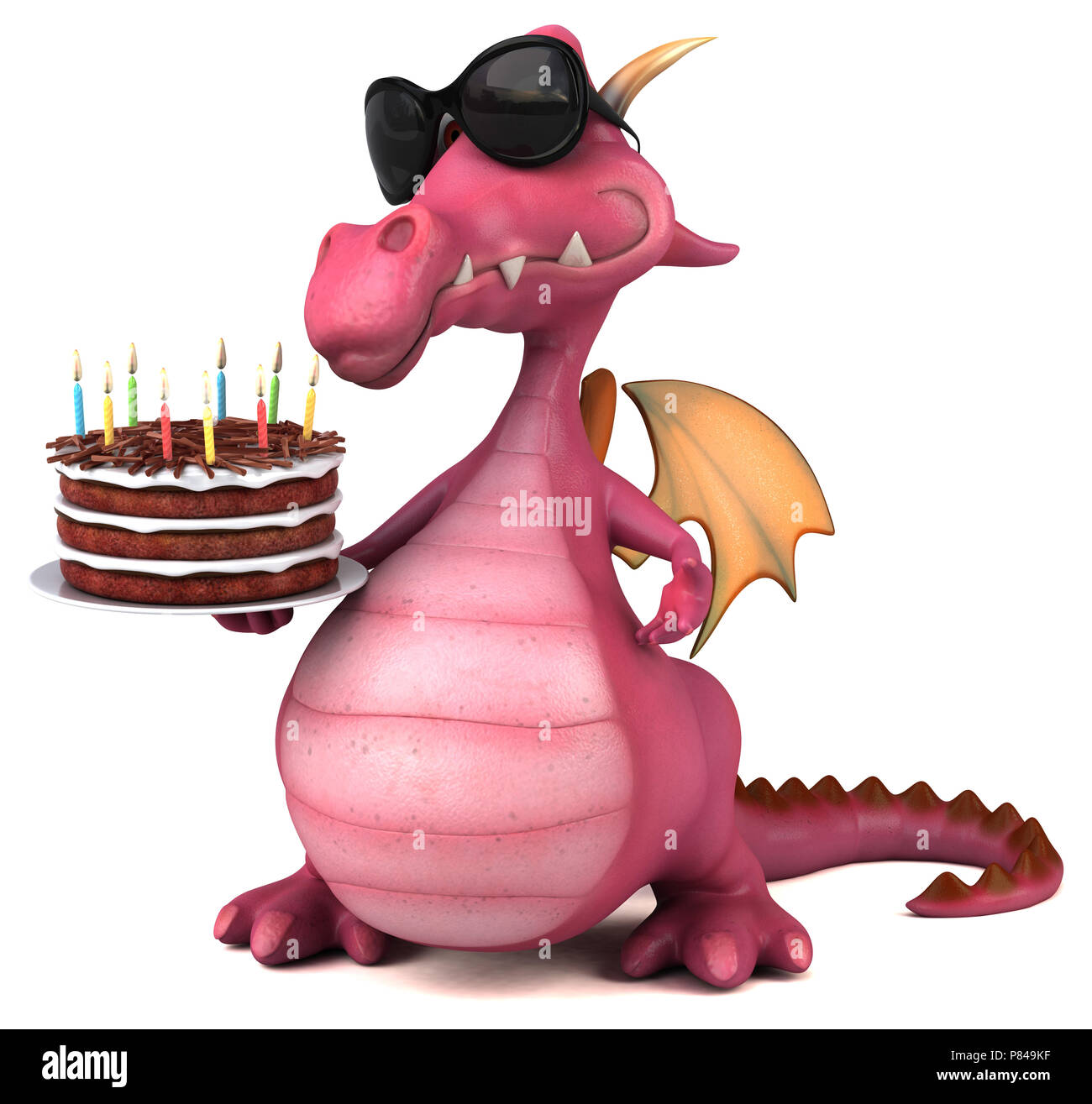 Fun dragon - 3D Illustration Stock Photo - Alamy