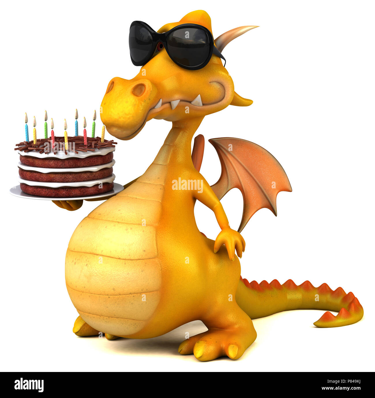 Fun dragon - 3D illustration Stock Photo - Alamy