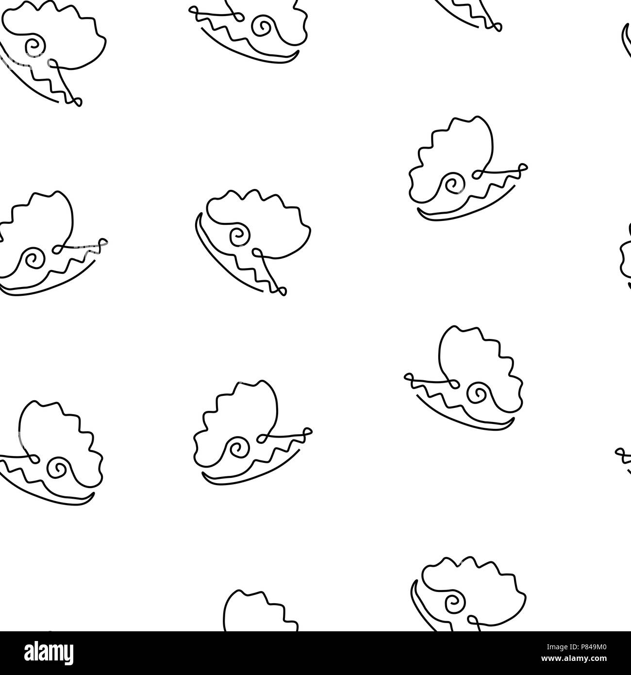 Shell pearl pattern seamless. Vector illustration. Isolated white ...