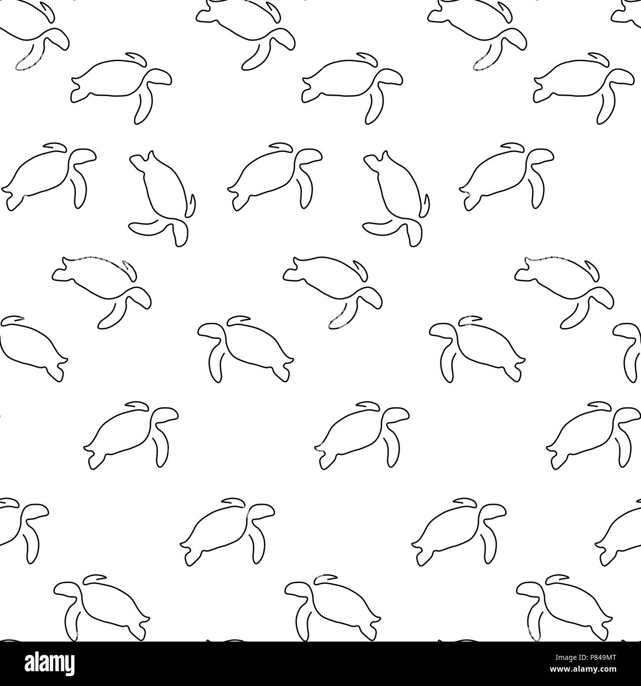 Turtle animal pattern seamless. Vector illustration. Isolated white ...