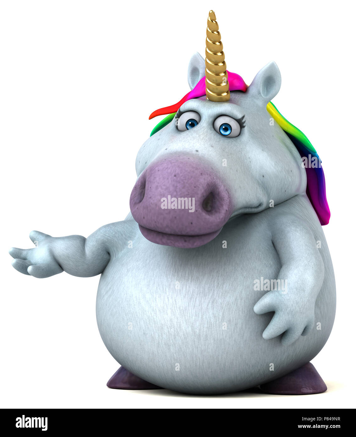 Fun unicorn - 3D Illustration Stock Photo - Alamy