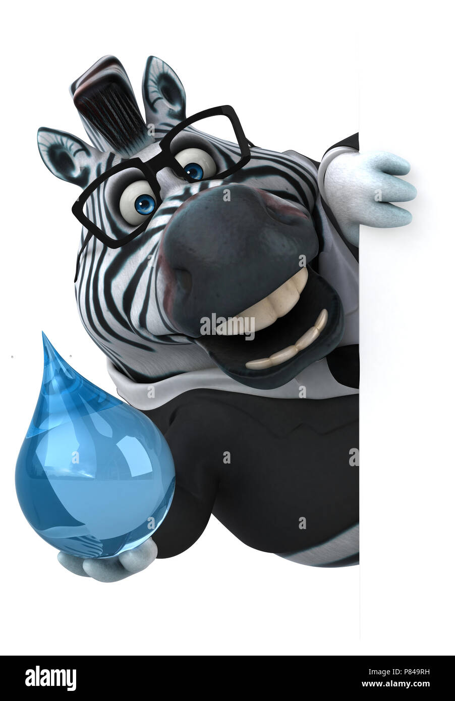 Fun zebra - 3D Illustration Stock Photo - Alamy