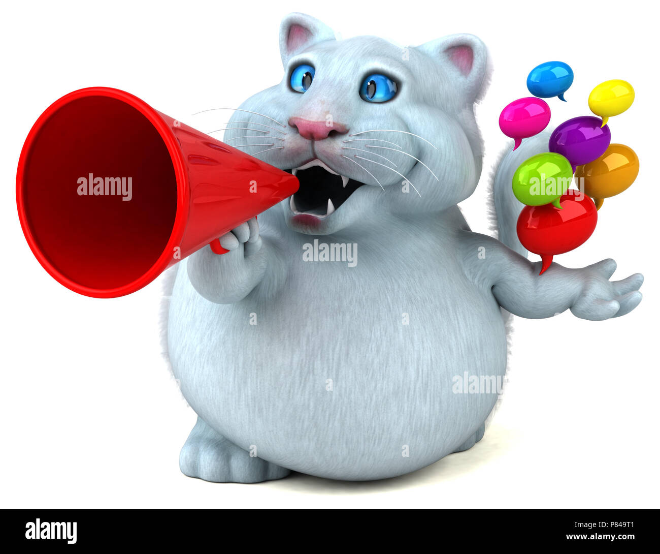 Fun cat - 3D Illustration Stock Photo - Alamy
