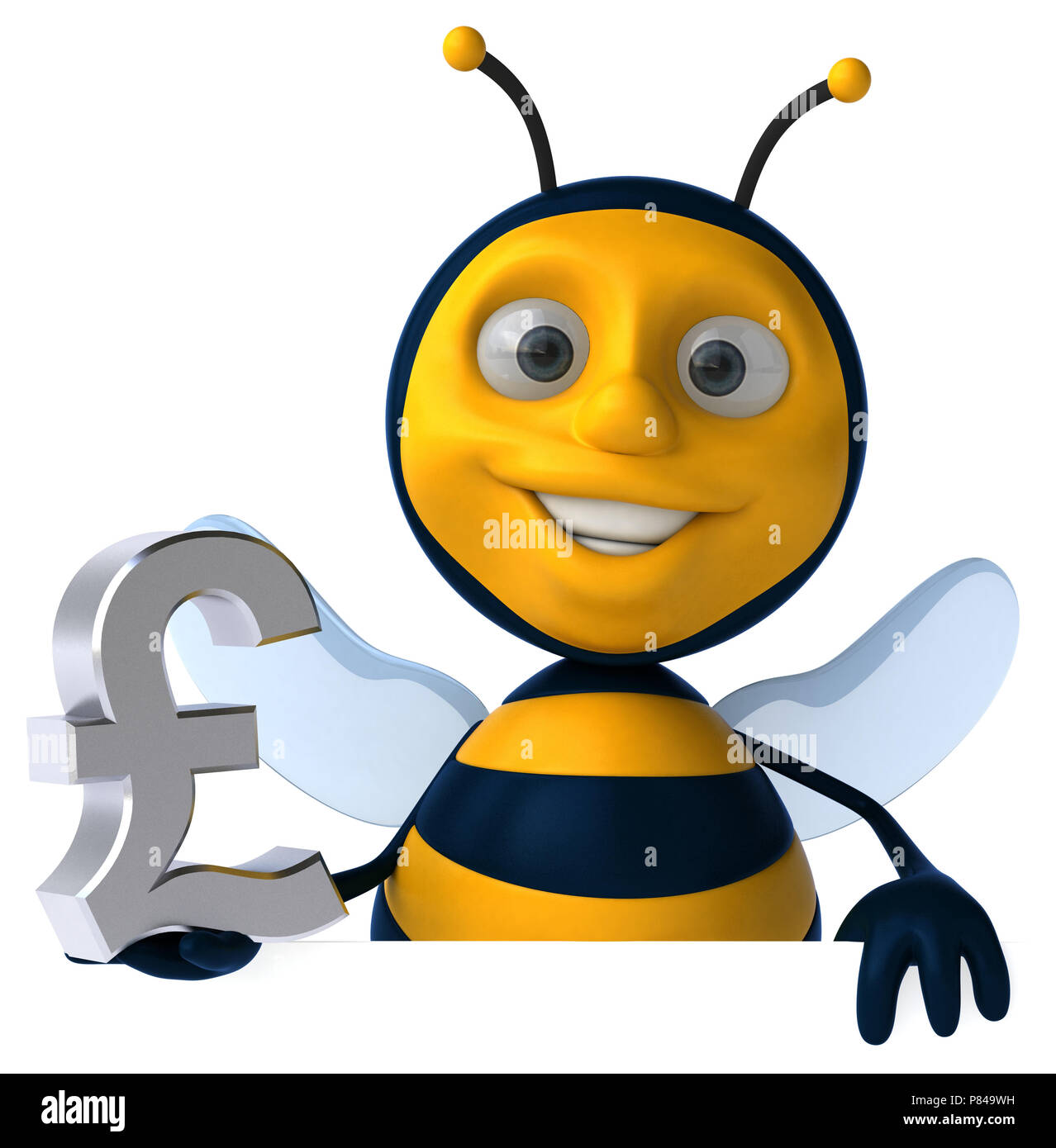 Fun bee - 3D Illustration Stock Photo - Alamy