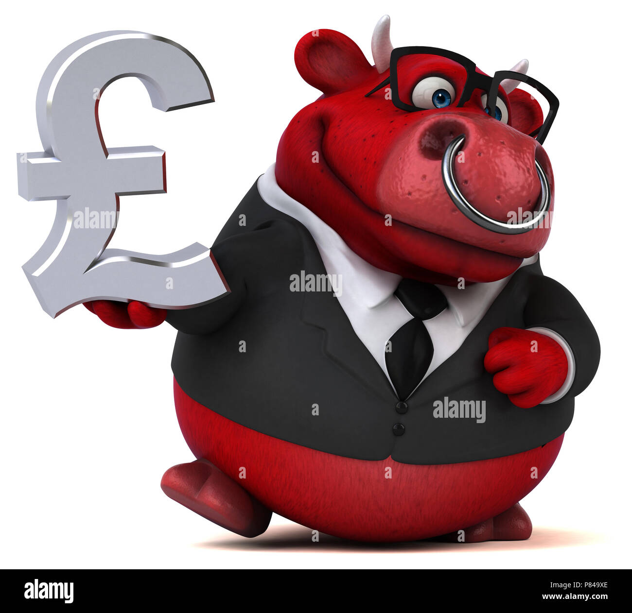 Fun bull - 3D Illustration Stock Photo - Alamy