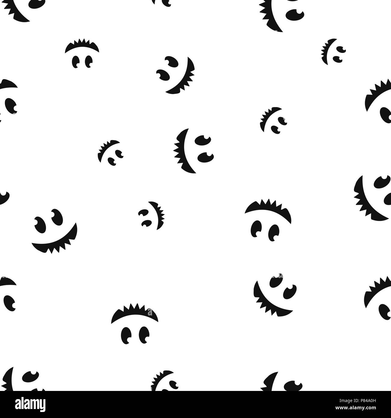 Toothy smiley Halloween seamless pattern. Vector illustration. Isolated ...