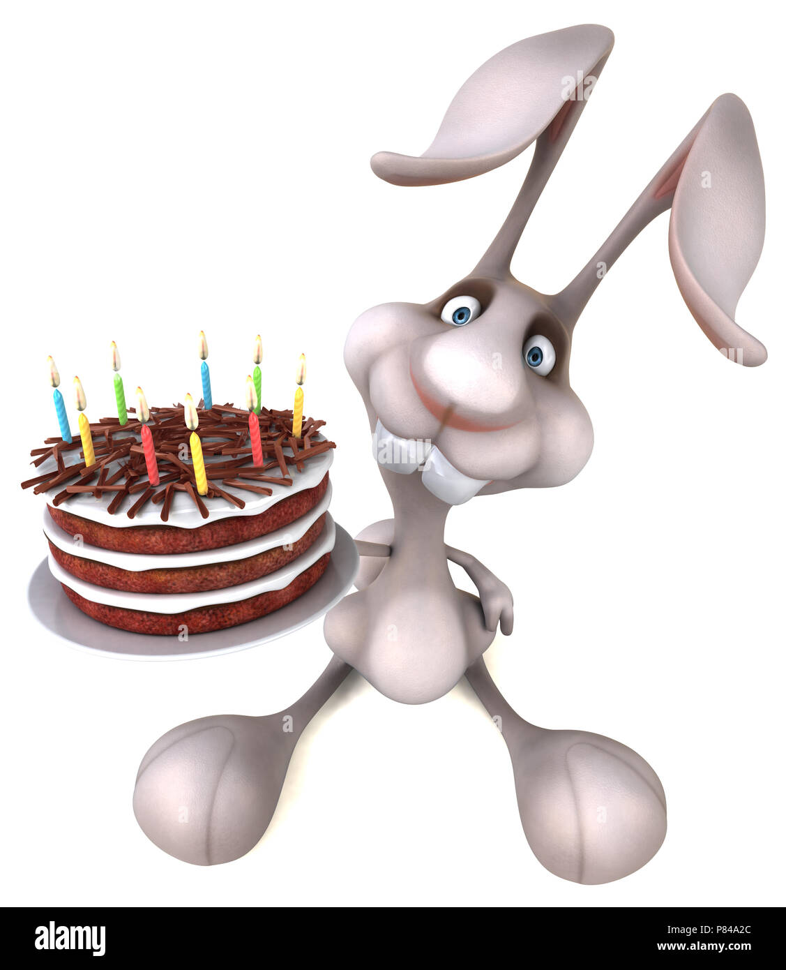 Fun rabbit - 3D Illustration Stock Photo - Alamy