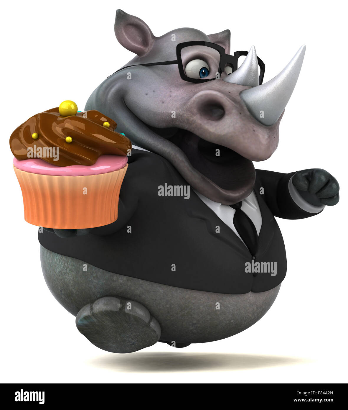 Fun rhinoceros - 3D Illustration Stock Photo - Alamy