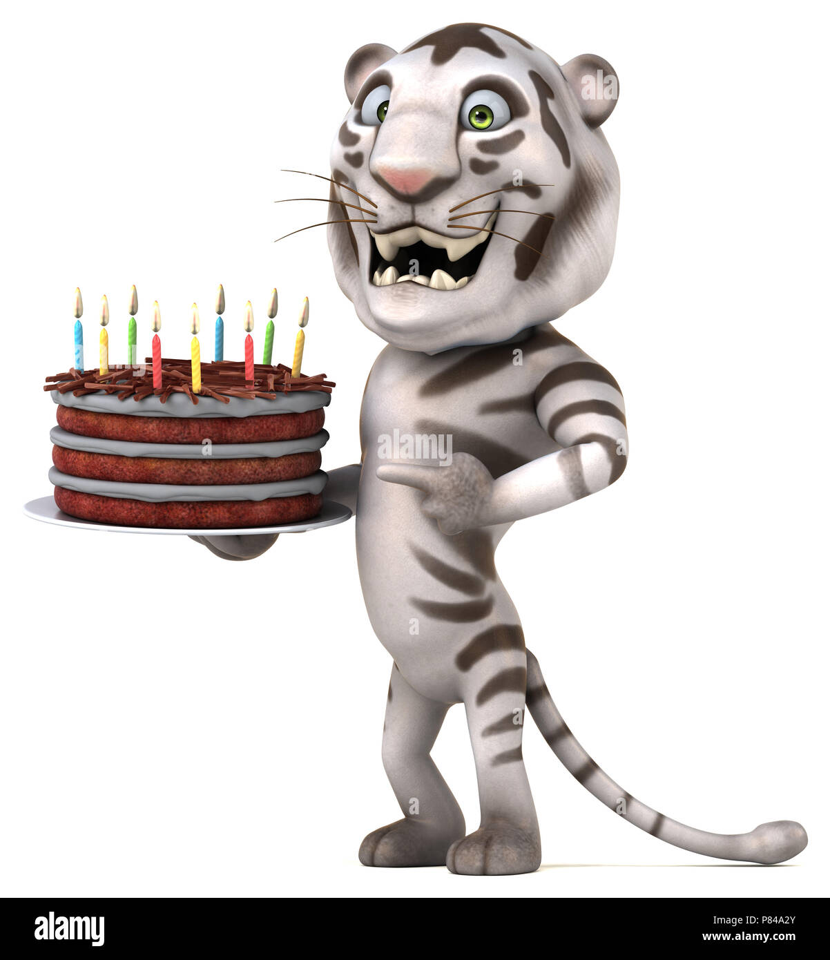 Fun tiger - 3D Illustration Stock Photo - Alamy