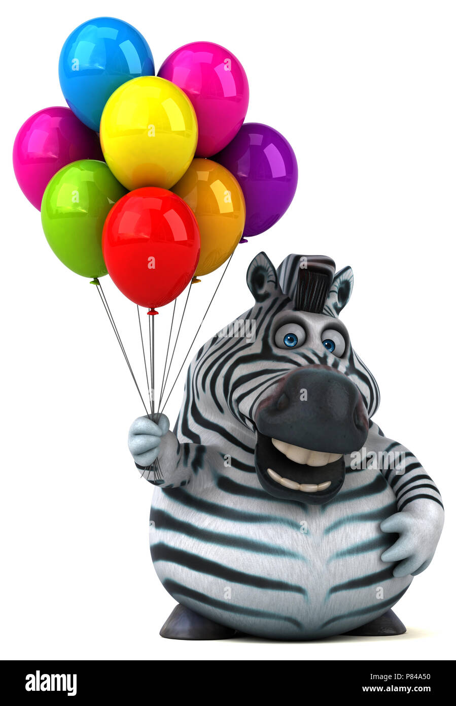 Fun zebra - 3D Illustration Stock Photo - Alamy