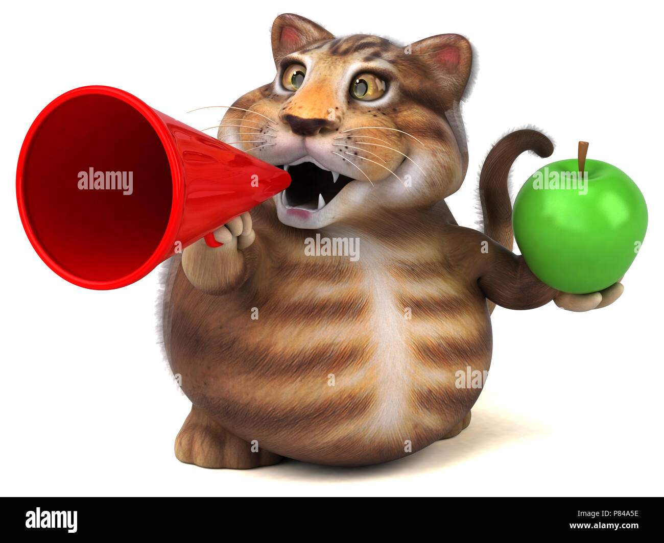 Fun cat - 3D Illustration Stock Photo - Alamy