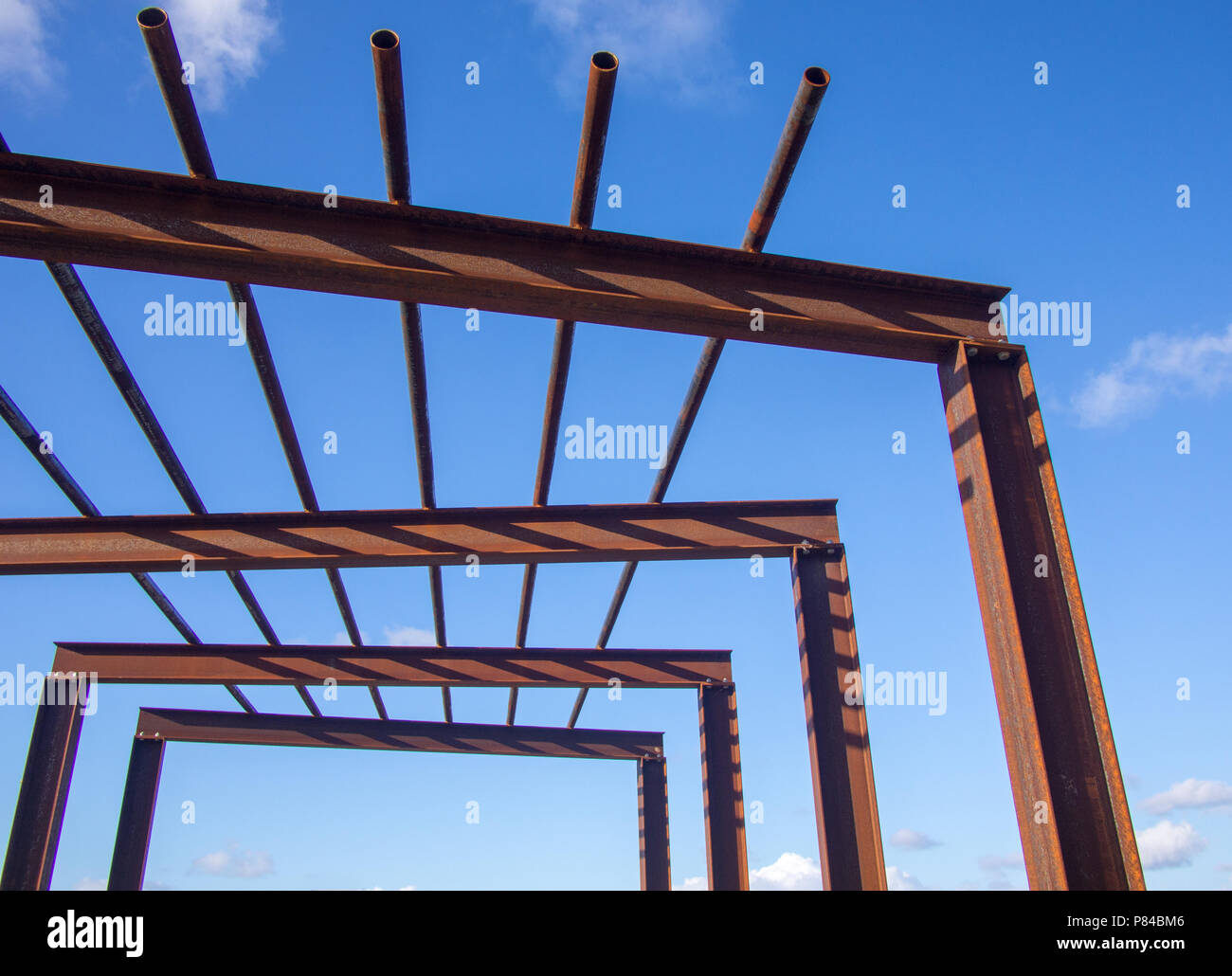 Simple modern design stylish rusty pergola made with industrial grade ...