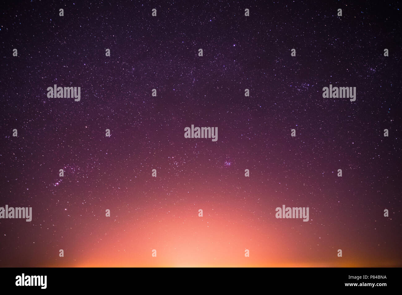 Real Night Sky Stars Background With Natural Colourful Gradient. Sunset ...