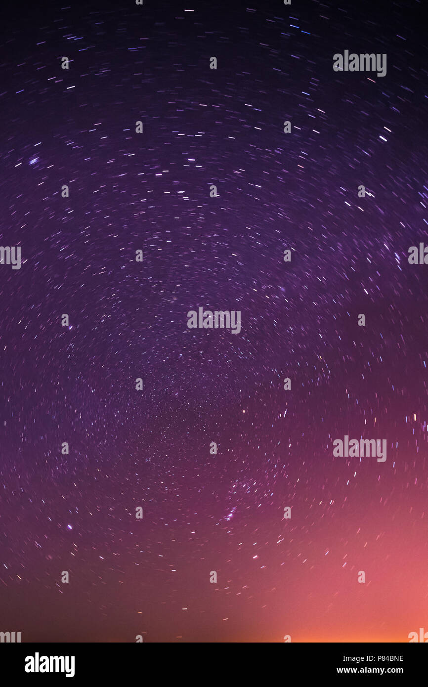 Real Night Sky Stars Background With Natural Colourful Gradient. Sunset ...