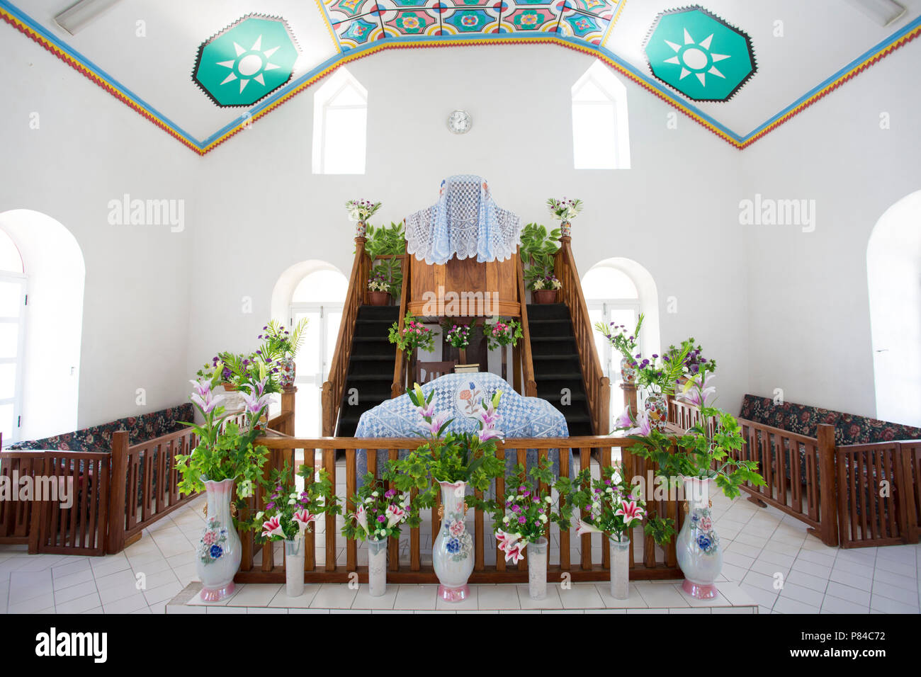 Church interior on Manihiki Island, Cook Islands Stock Photo - Alamy