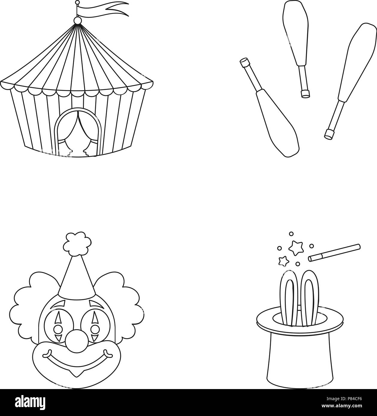 arena,art,circus,clown,clubs,collection,hat,icon,illustration,isolated ...