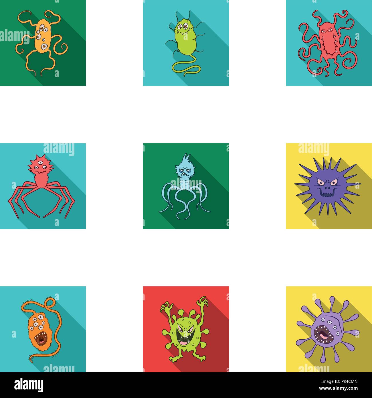 A set of pictures about bacteria and viruses. Germs that are harmful to ...