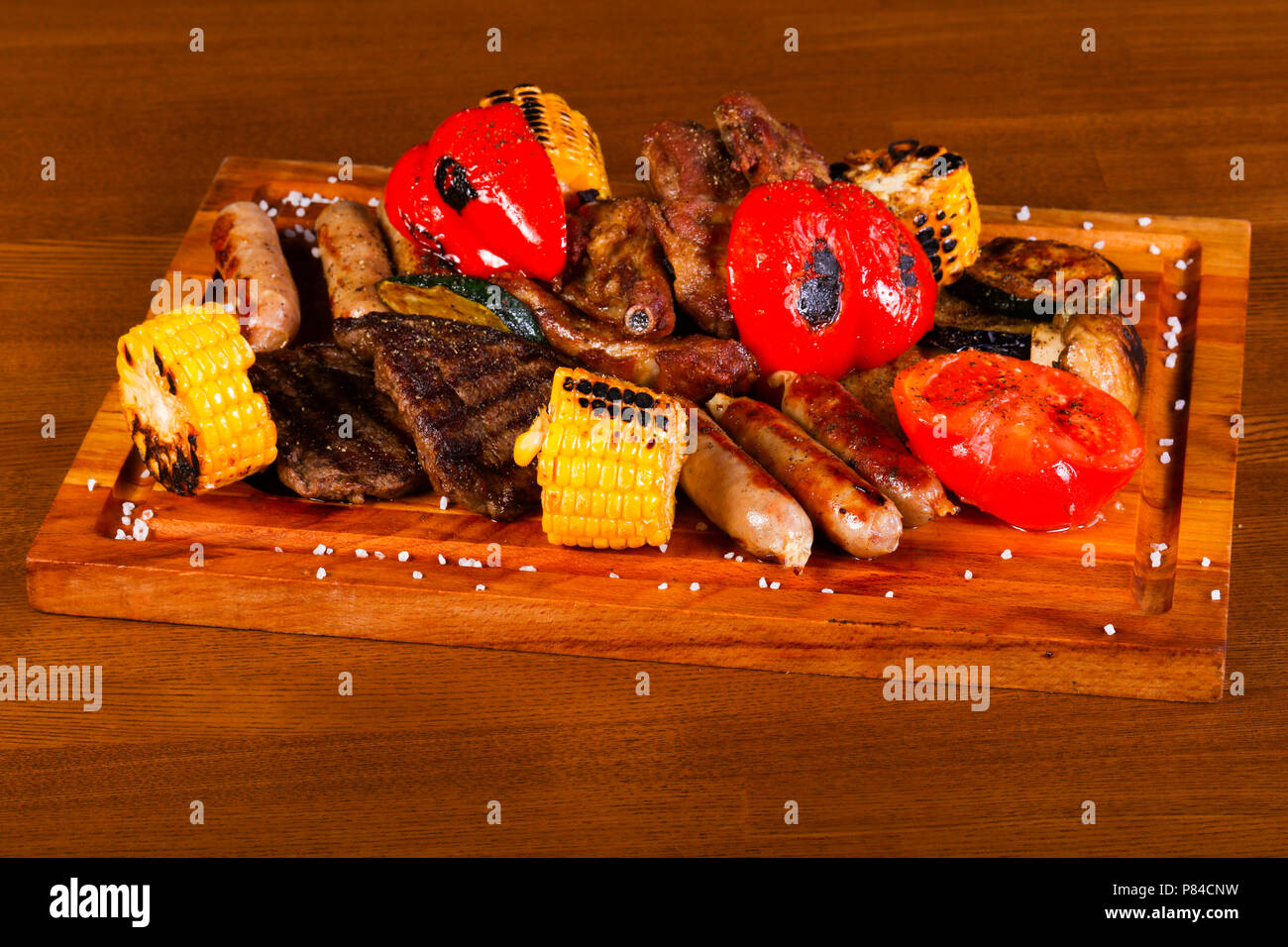 Grilled meat mix plate Stock Photo - Alamy