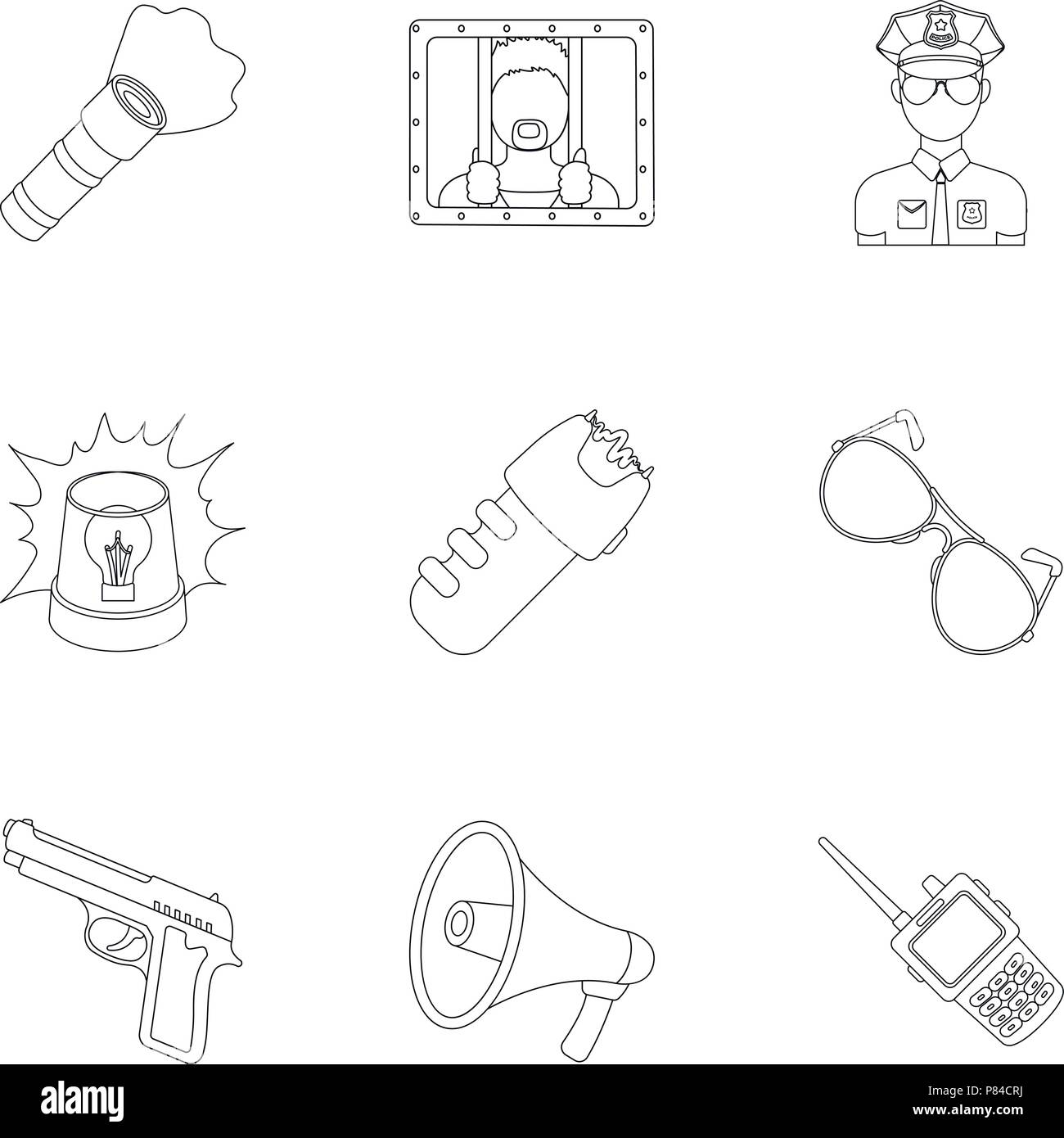 a chip,a conversation,a gun,a walkie-talkie,badge,cap,citizens ...