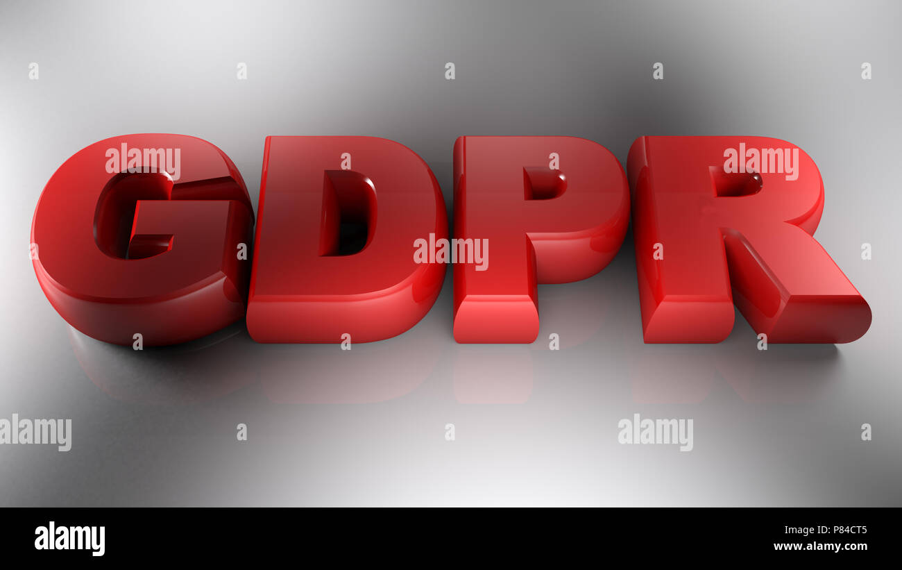 GDPR red write - 3D rendering Stock Photo - Alamy