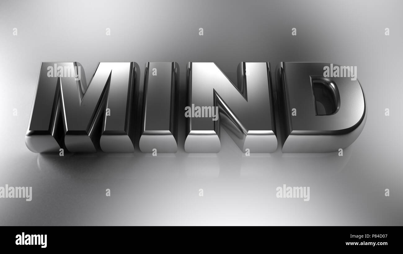 MIND metal write - 3D rendering Stock Photo - Alamy