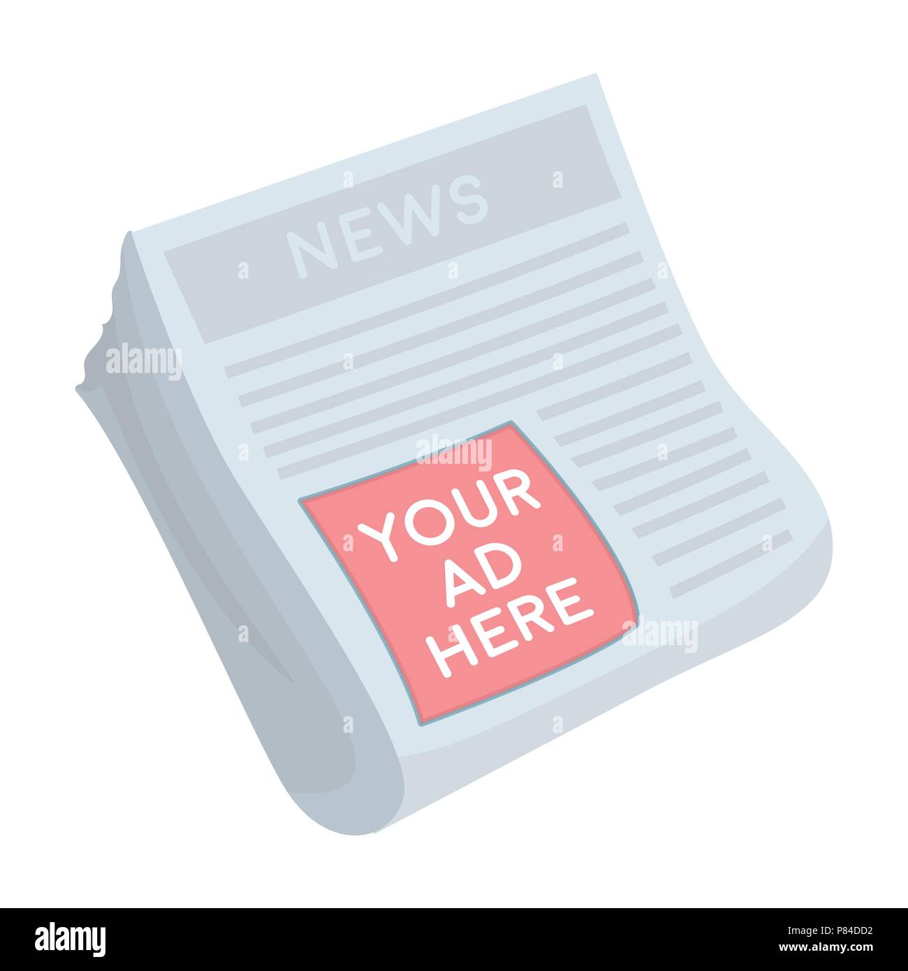 Classified ads in newspaper icon in cartoon style isolated on white ...