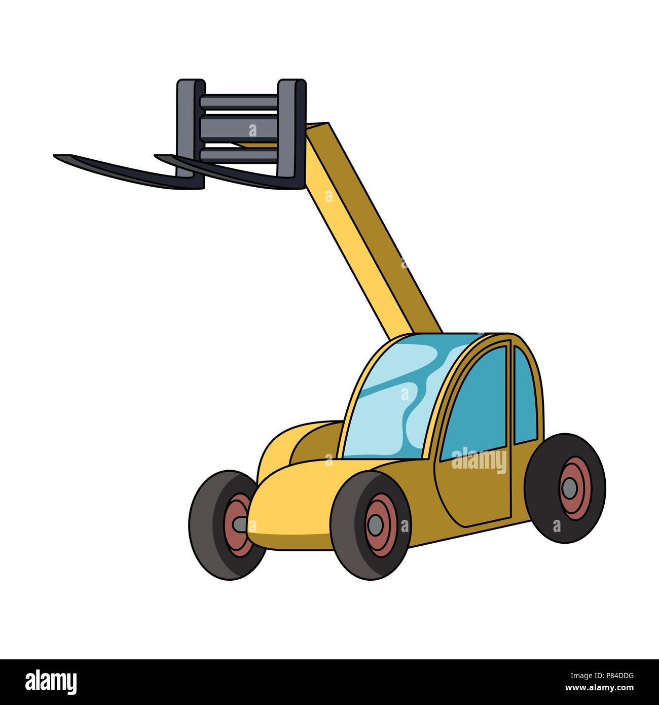 The car lift for loading cargo into the truck for transportation ...