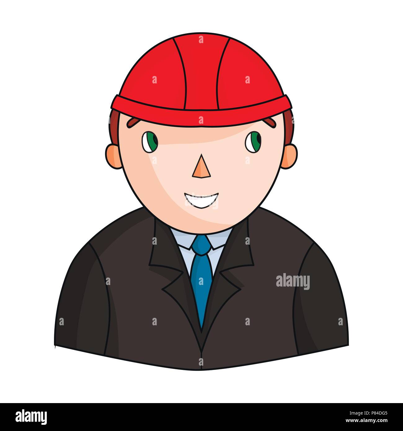 Architect icon in cartoon design isolated on white background ...