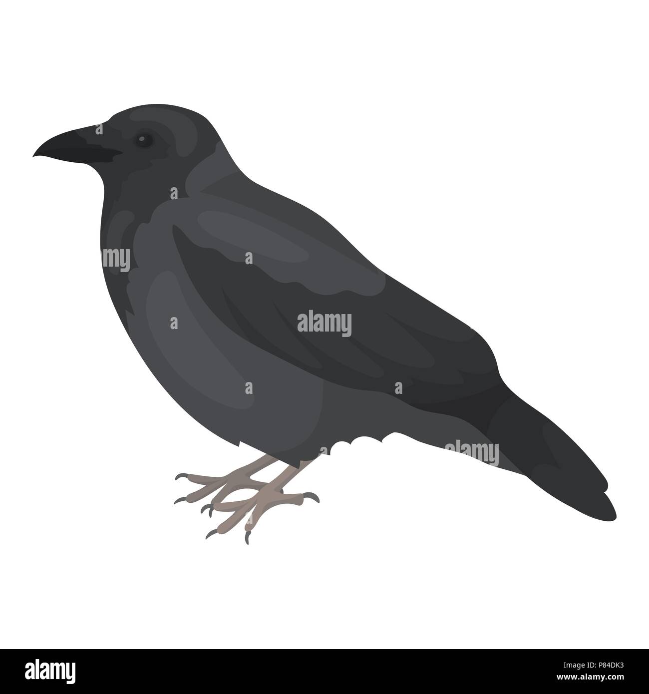 Crow icon in cartoon style isolated on white background. Bird symbol ...