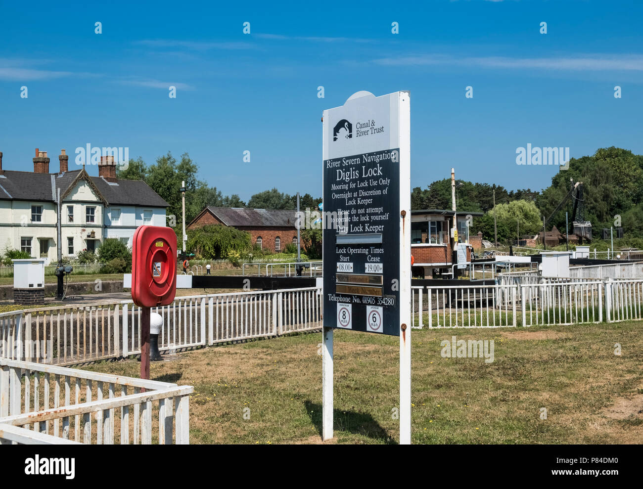 Diglis River Lock, part of the River Severn navigation on the Worcester ...